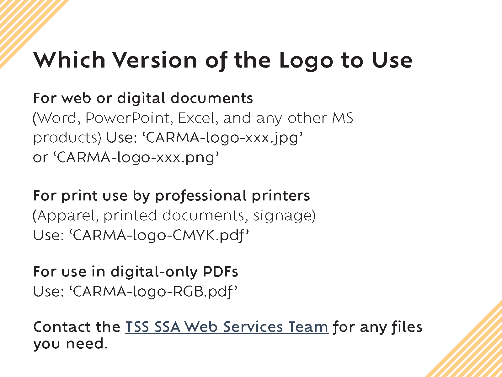 CARMA Logo: Usage Guide
